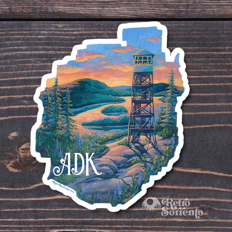 Adirondack Park Fire Tower Sticker ADK by Retro Sorrento | Retro ...